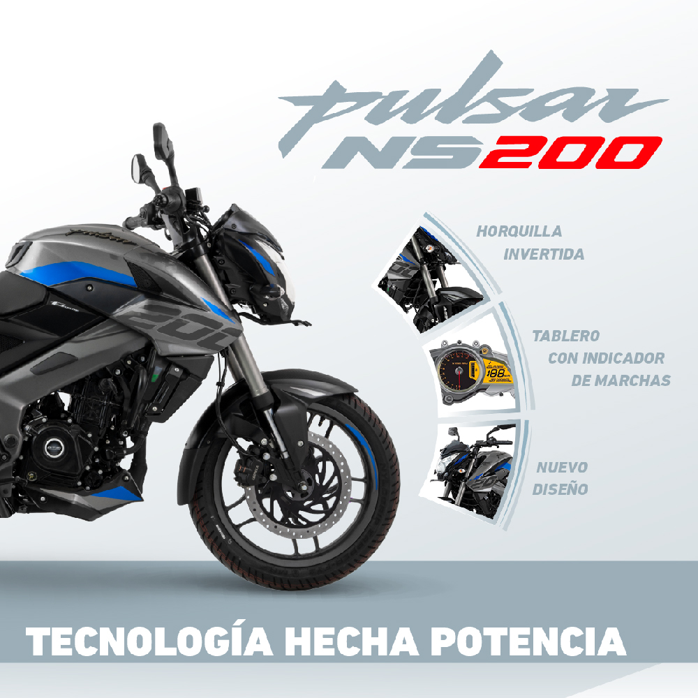 MOTOCICLETA BAJAJ DEPORTIVA PULSAR NS 200 ROJO UG 2025 | Bodega Aurrera en línea